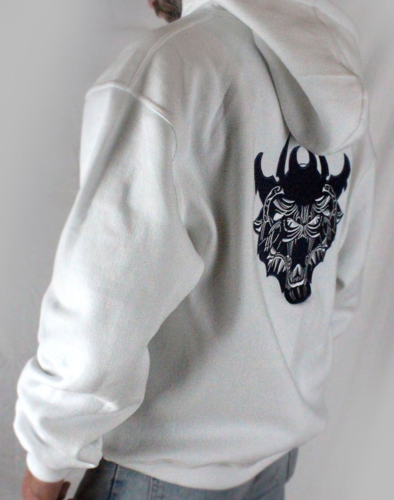 Shogun Logo White Zipper Hoodie – Shogun Fight Apparel
